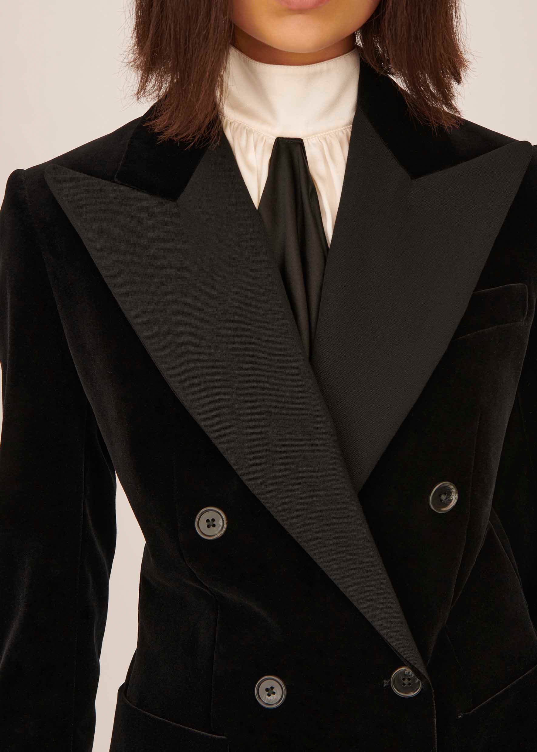 Velvet Bianca Jacket in Black l Bella Freud