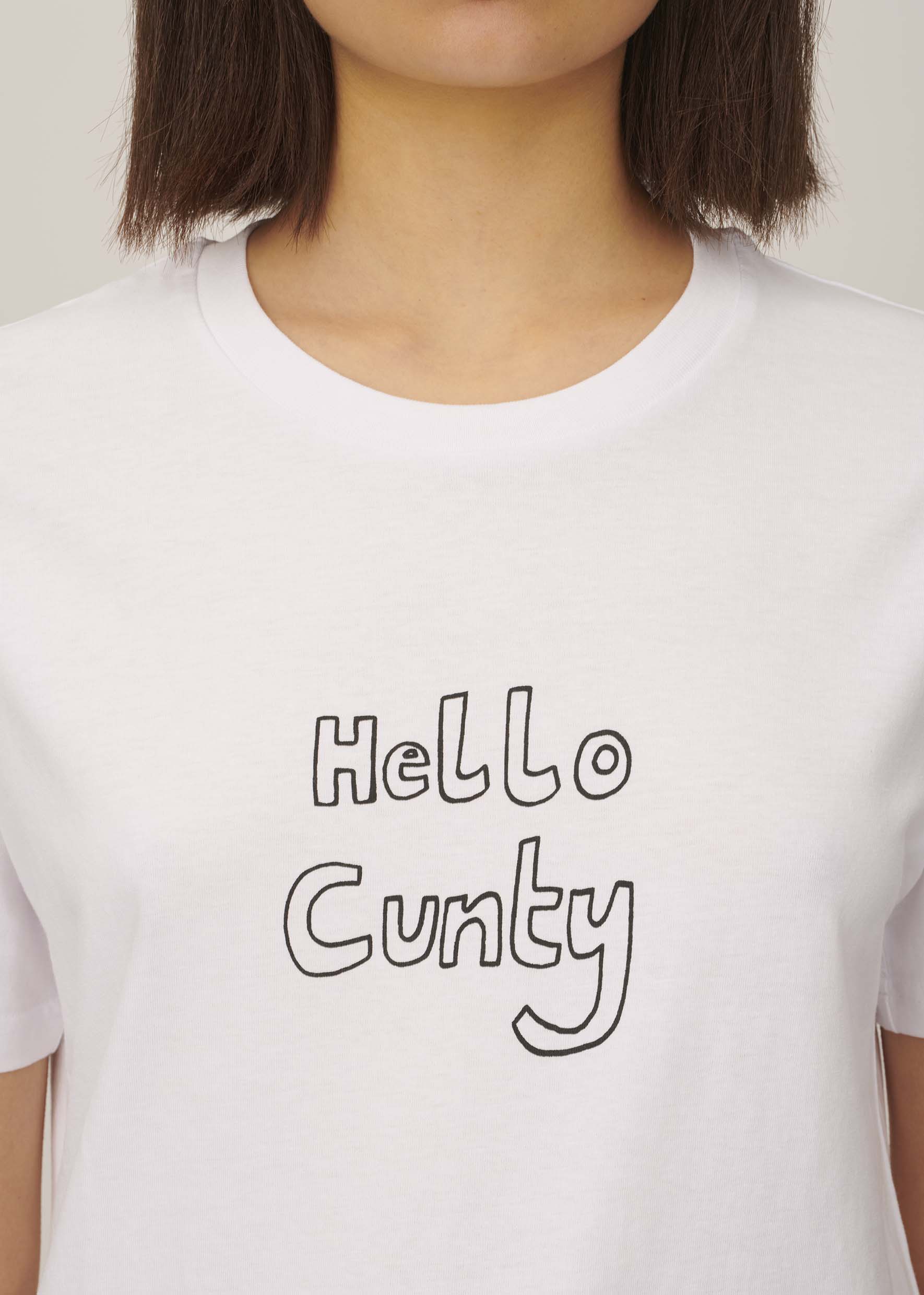 Hello Cunty Unisex T-Shirt in White | Bella Freud