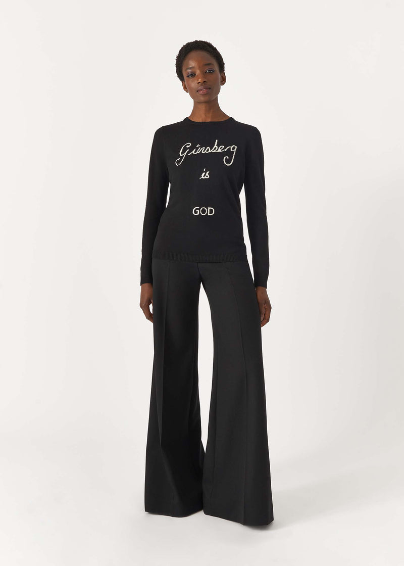 Ginsberg Is God Jumper in Black | Bella Freud